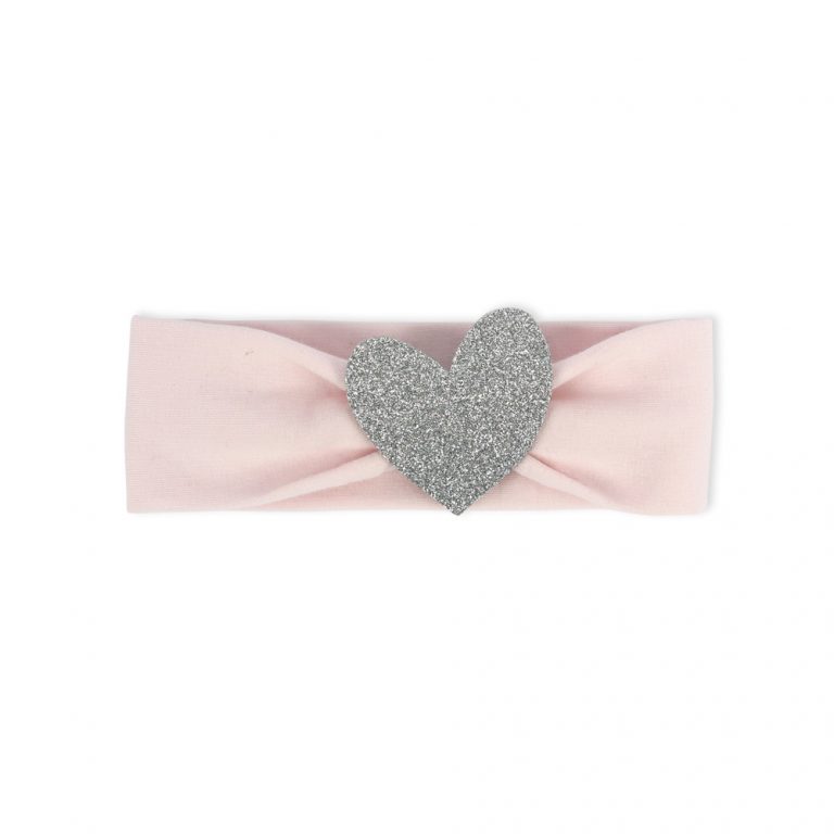 FASCIA NEONATO CUORE ROSA ARGENTO – Occhioni Baby